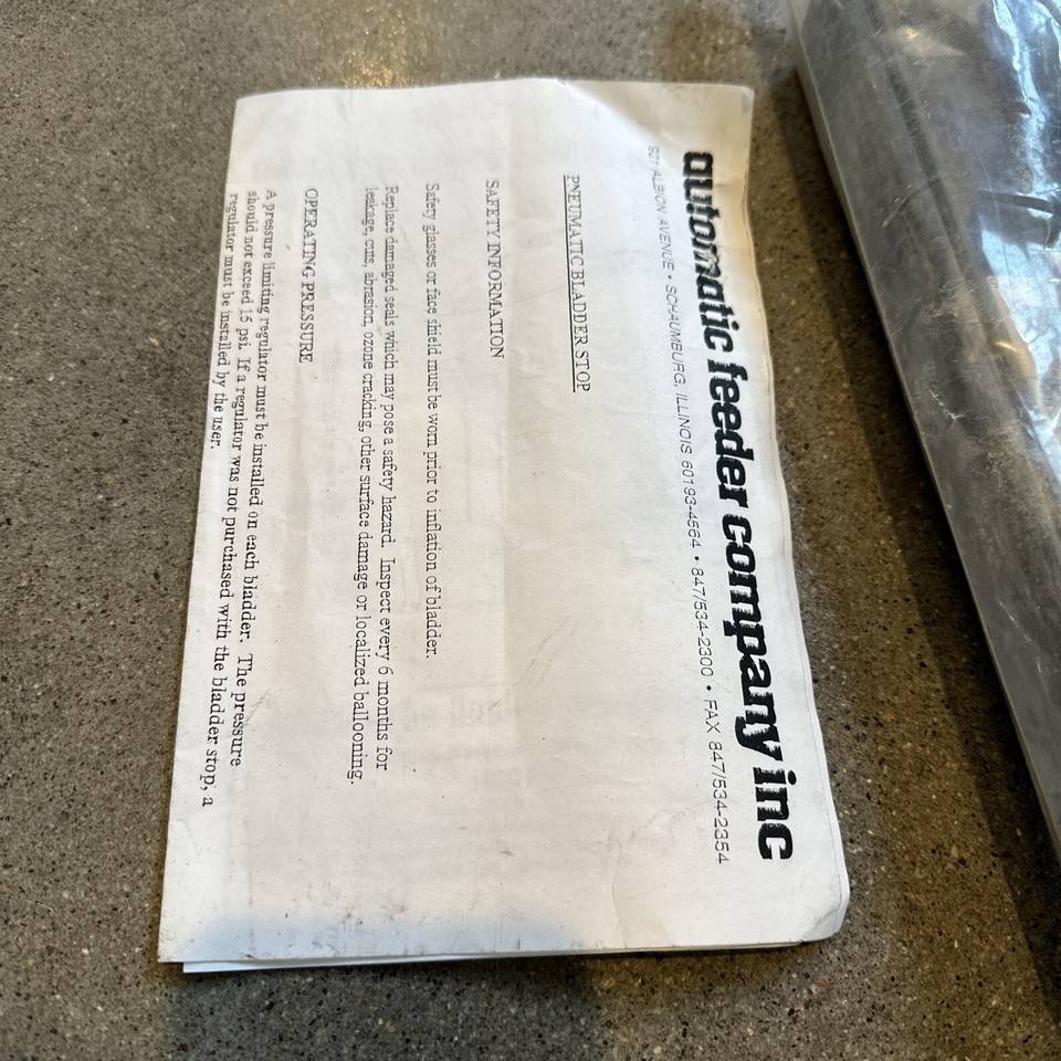 Automatic Feeder Company AFBS-10B Pneumatic Conveyor Bladder Stop (Pack ...