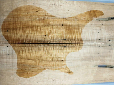 Figure Les Paul Guitar Top Wormhole Ripple Maple Wood Bookmatch Luthier ...