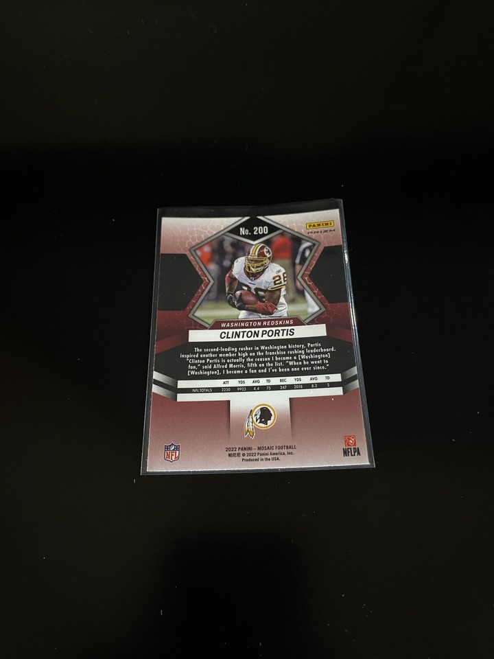 CLINTON PORTIS 2022 Mosaic Pink Camo Prizm Football card COMMANDERS 200 ...