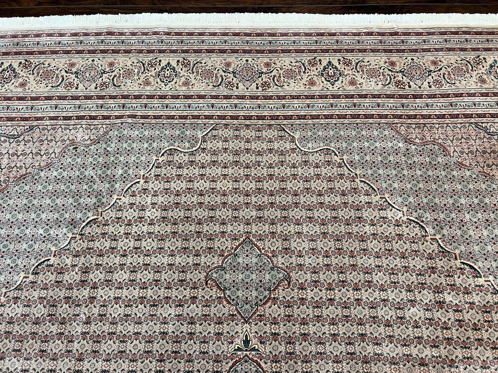 Pakistani Rug 12x15 Wool & Silk Handmade Vintage Carpet Herati Mahi ...
