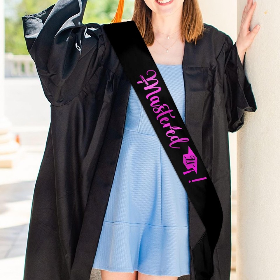Rose Red "Mastered It" 2025 Sash, Masters Degree, Class of 2025 ...