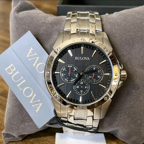 Bulova 96C107 43 mm Silver Tone Stainless Steel Case Silver Tone ...