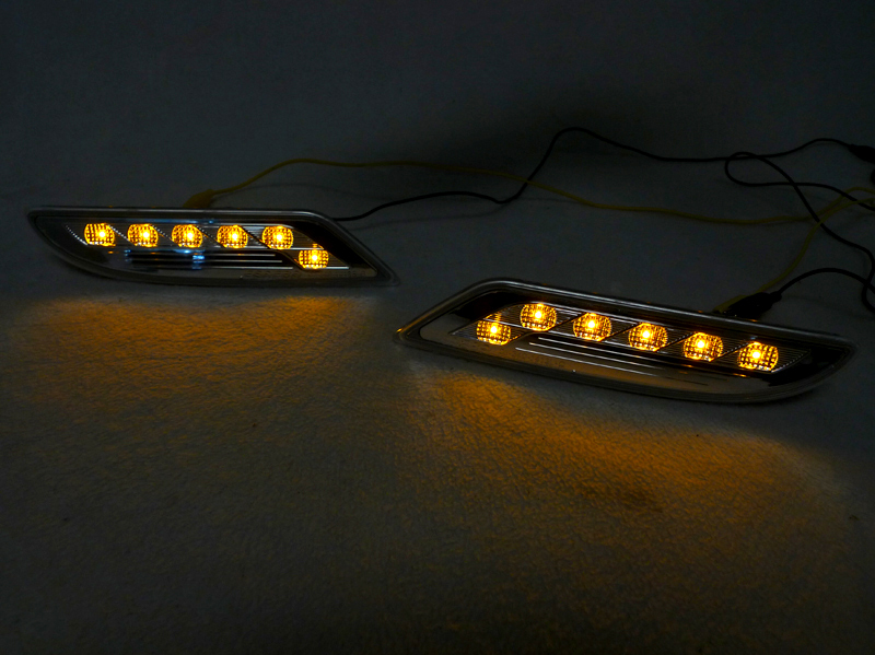 Clear Amber LED Bumper Side Marker Light Lamp For 07-09 Mercedes W221 ...