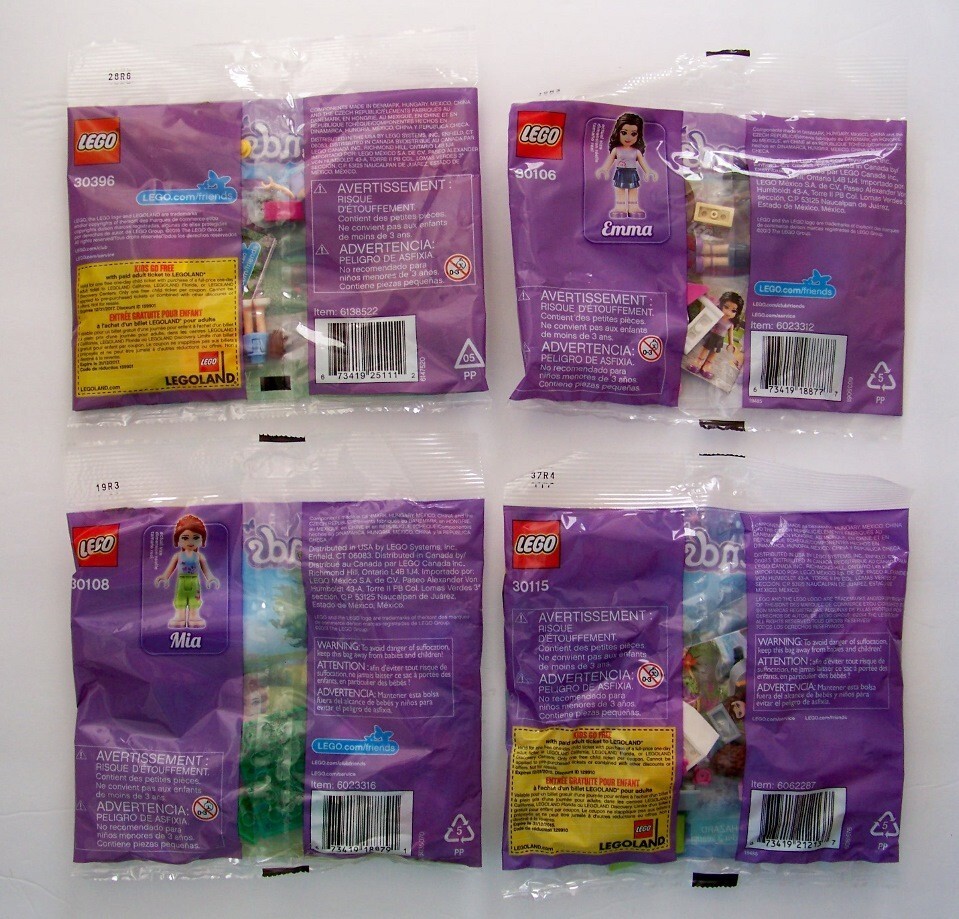 Lot of 4 Lego Friends Polybags 30106 30108 30115 30396 NEW boat cupcake ...