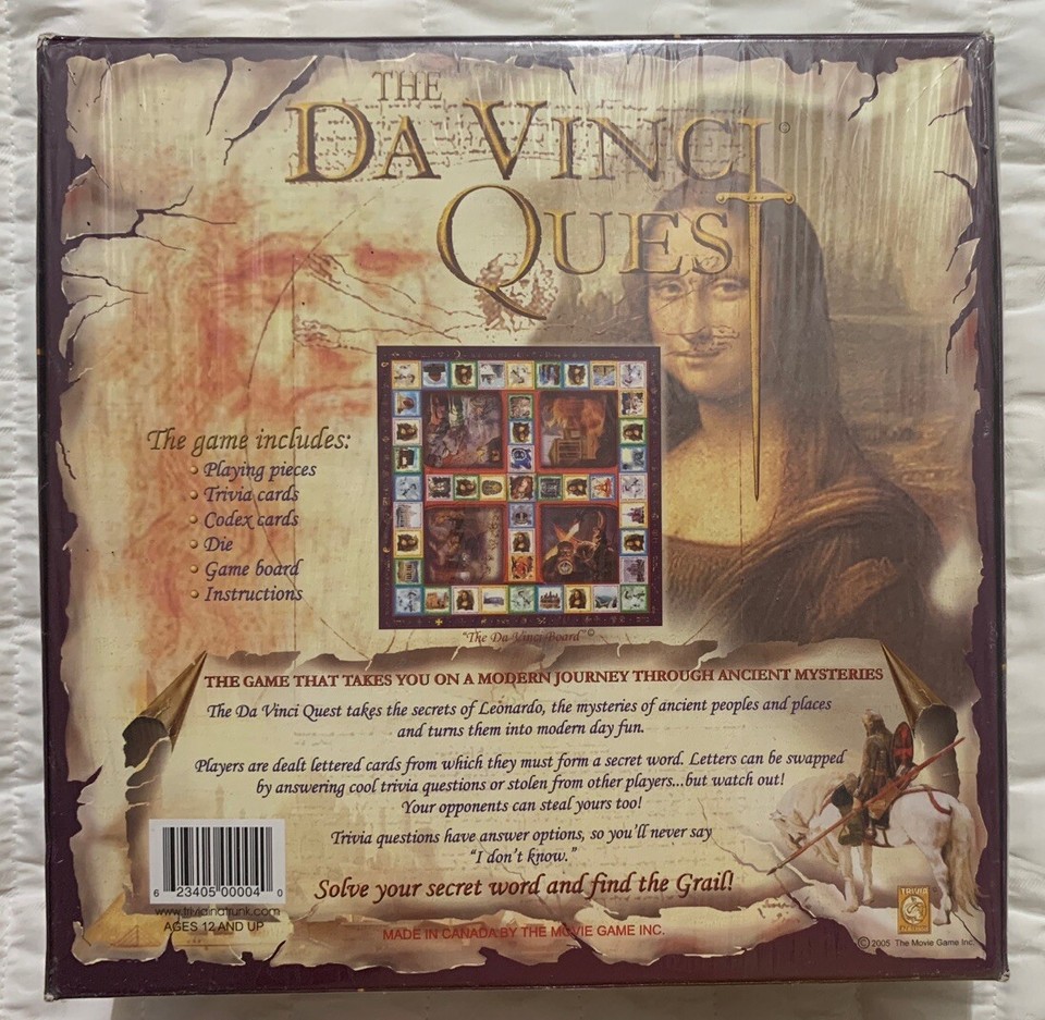 The Da Vinci Quest Board Game Family Trivia By The Movie Game Inc New ...