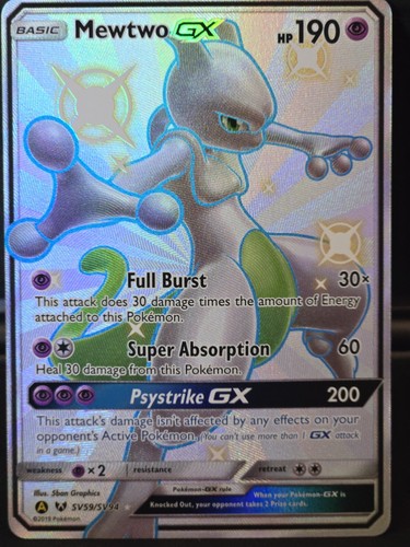 Mewtwo GX SV59/SV94 Sun & Moon Hidden Fates Shiny Vault Pokemon Card NM ...