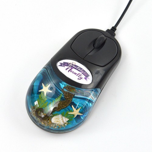 Ocean AQUA Mouse for Computer Resin, USB, Y2K, Frutiger Aero Gaming Led ...