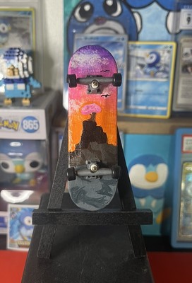 Custom Painted Tech Deck - Cherry Blossom Mountain Sunset - FOR DISPLAY ...