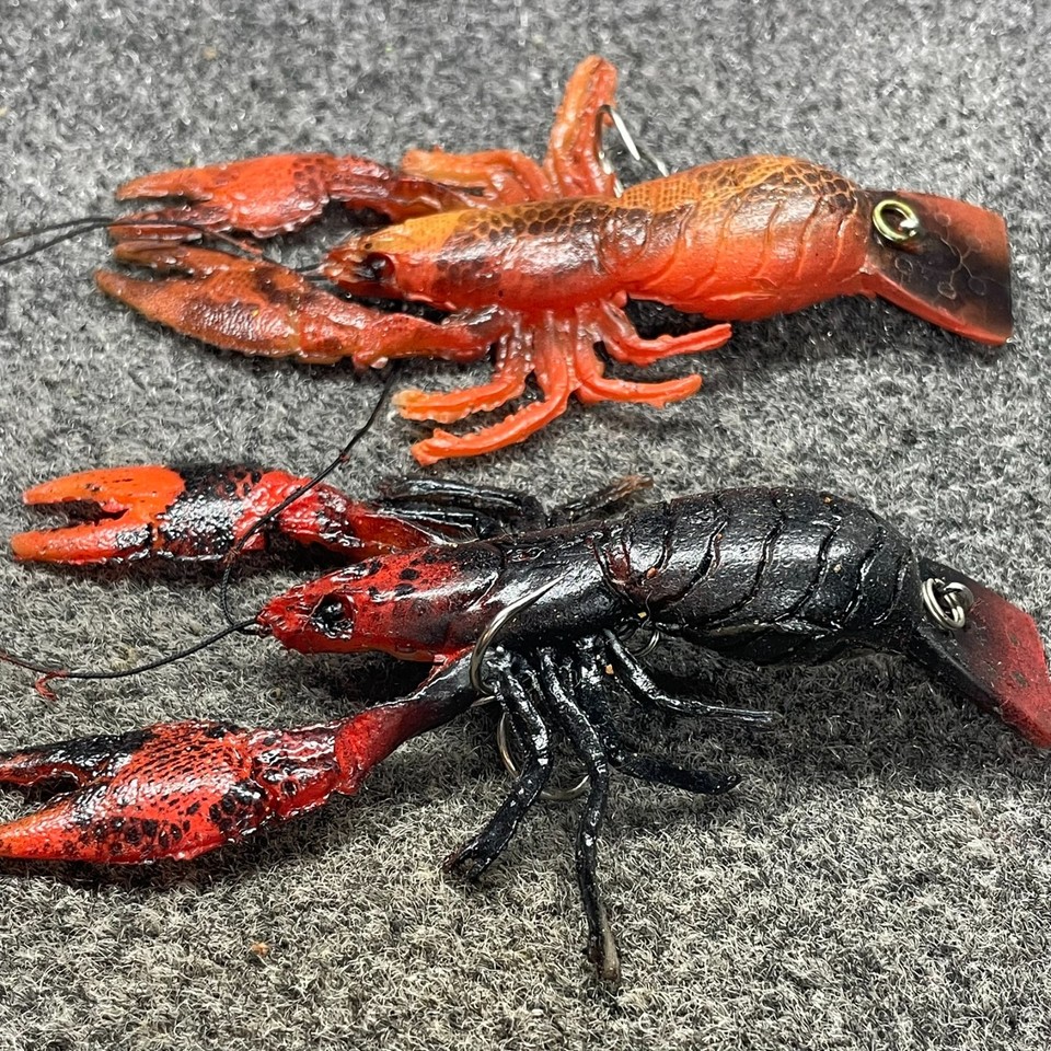 Lot of 2 Unknown Soft Plastic Rubber Crawfish Crankbaits | eBay