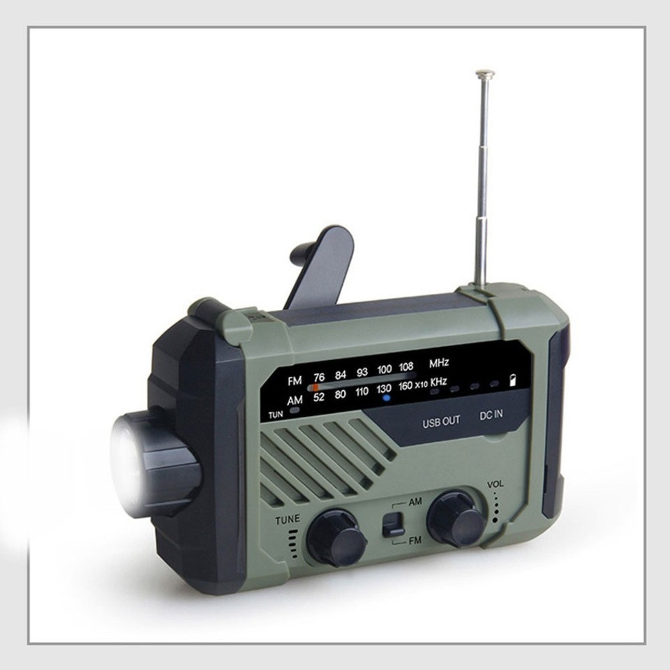 Wind Up Radio with Solar Charging Power Bank USB Output and Weather ...