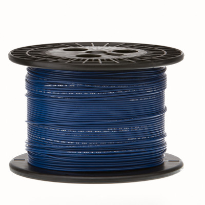24 AWG Gauge Solid Hook Up Wire Blue 1000 ft 0.0201" UL1007 300 Volts ...
