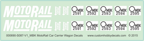 NSWR 'MBK' and 'MBY' MotoRail Car Carrier Wagon - HO (1/87) - Water ...