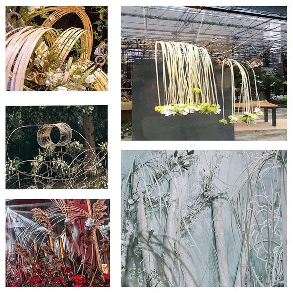 5pcs 50cm Bamboo Strips Woven Bow Building Stick Basket Reed Wedding ...