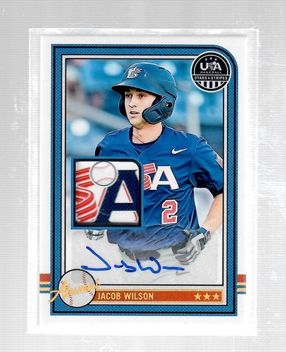Jacob Wilson 2025 Panini Stars & Stripes USA Auto USA Logo Patch 2/4 ...