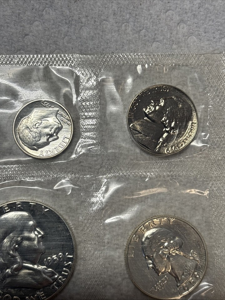 1959 Proof Set Silver Coins US Mint Coin Lot Original Envelope COA MQ ...