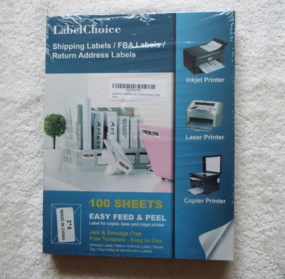 Label Choice Shipping Labels/FBA Labels/Return Address Labels 100 Sheet ...