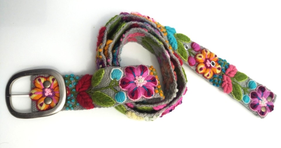Peruvian embroidered belt, Women belt, Woven belt, Colorful embroidered ...