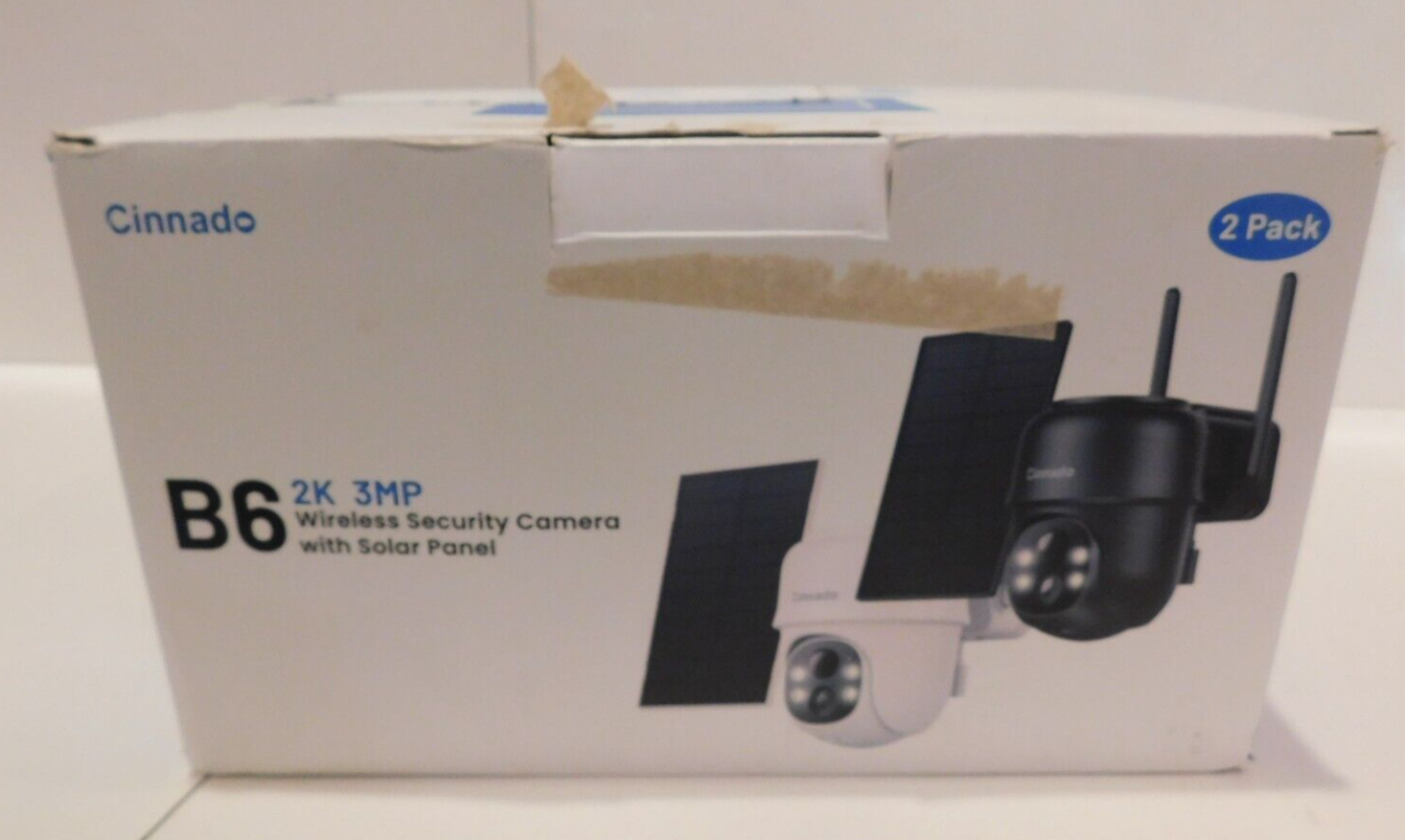 Cinnado 2-Pack B6 2K 3MP Wireless Security Camera with Solar Panel ...