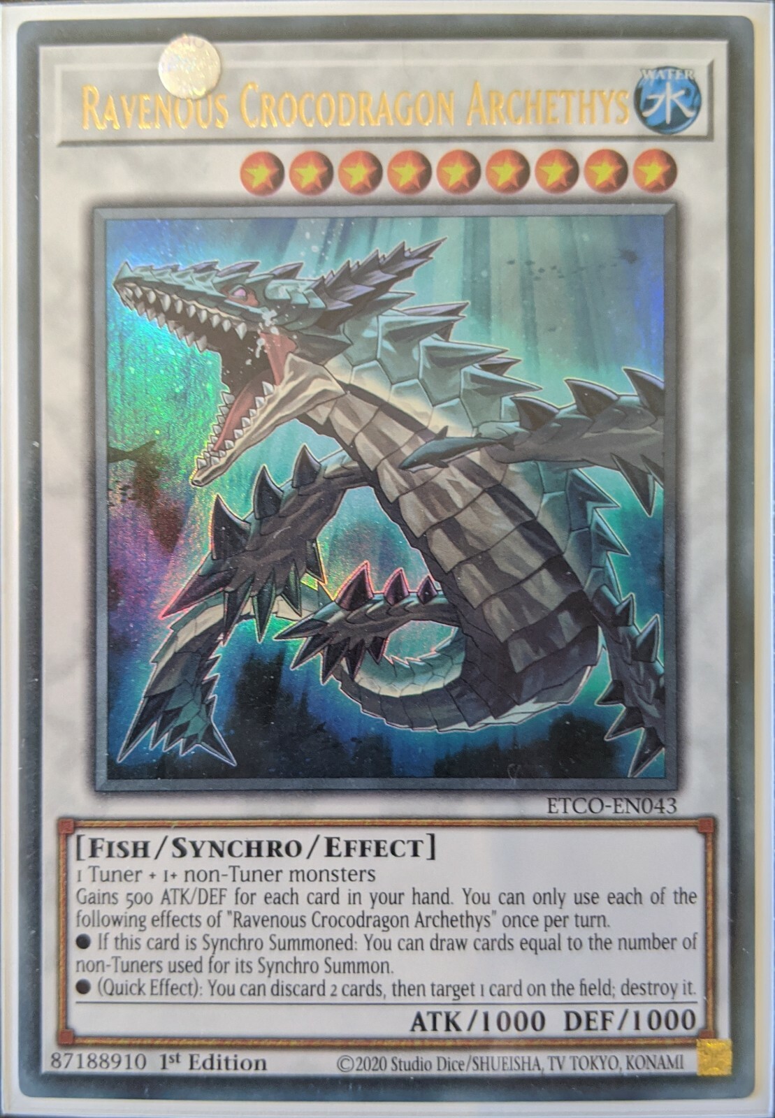 YuGiOh Ravenous Crocodragon Archethys Ultra Rare 1st Edition ETCO-EN043 ...