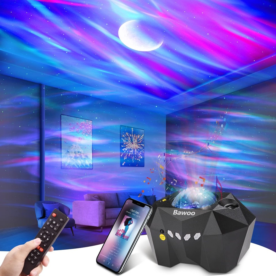 Aurora Star Light Projector with Moon, Galaxy Lights Projector with ...
