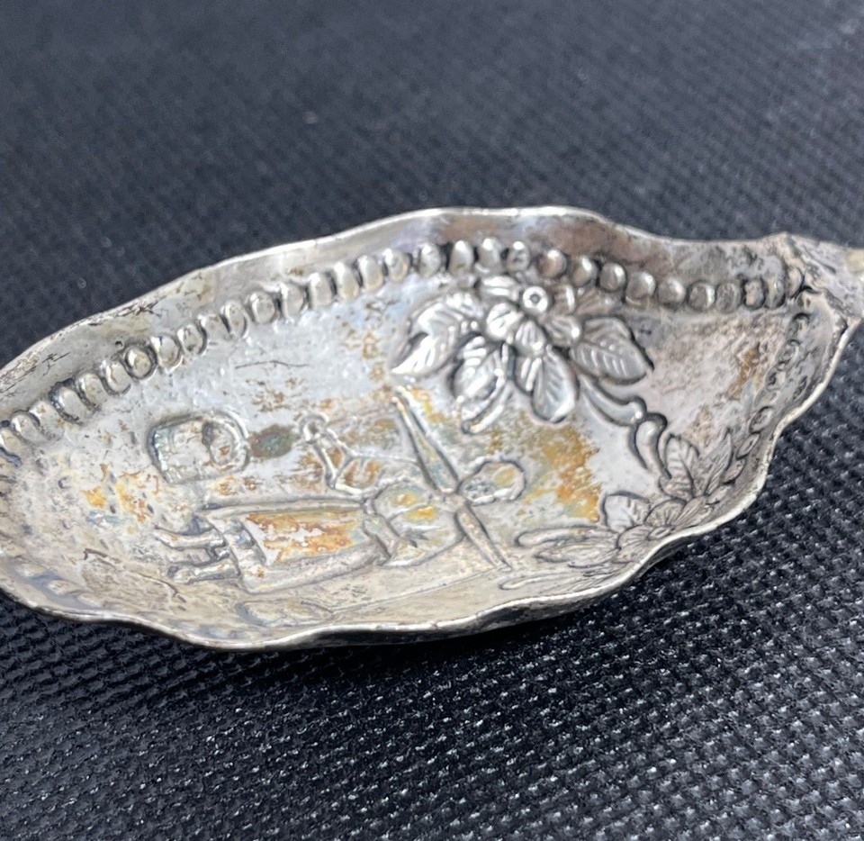 Antique Dutch Silver Monkey Spoon Embossed Mourning Maid Design | eBay