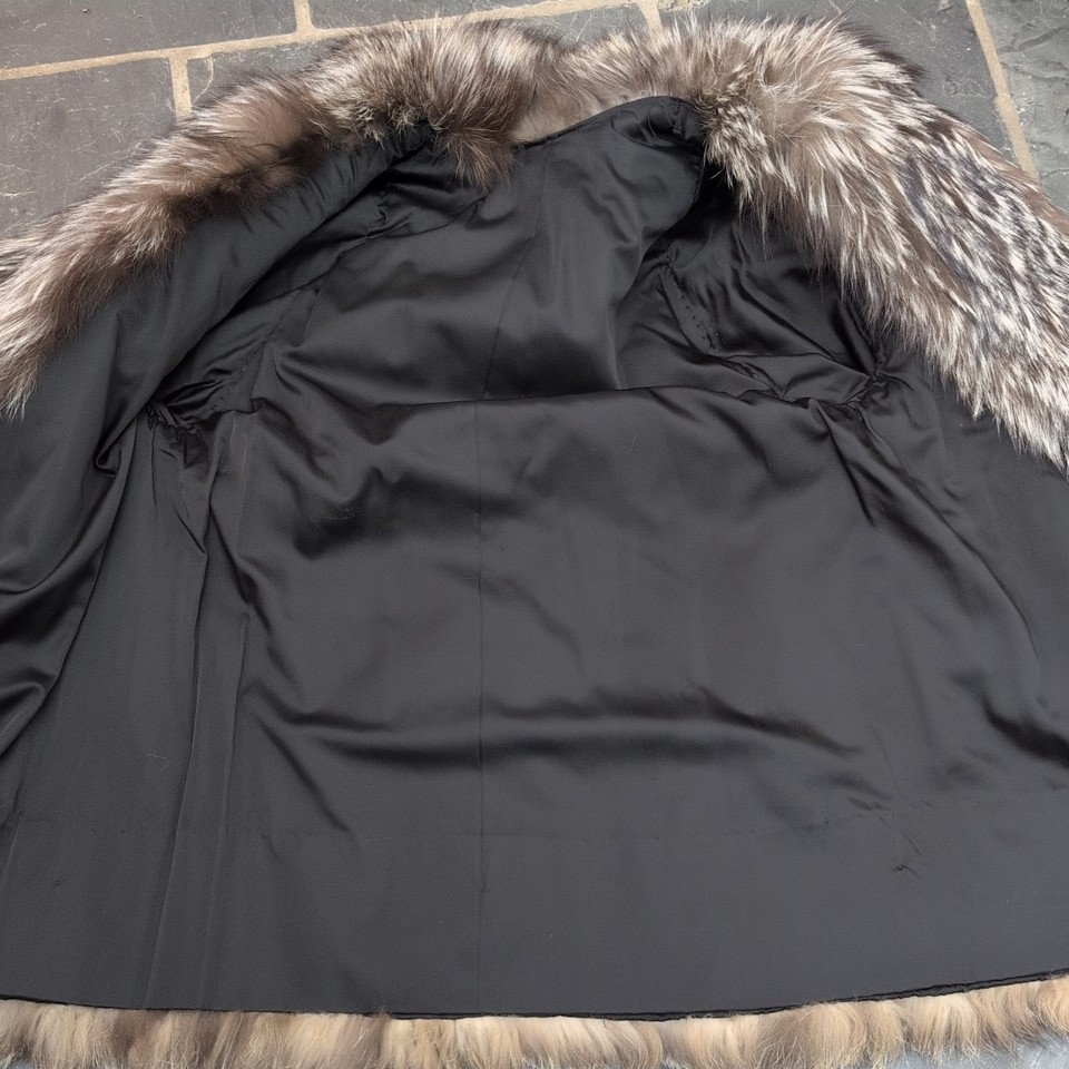 Beautiful genuine Silver Fox Fur Coat | eBay UK