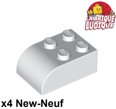 Lego - 4x Brick Modified 2x3 With Curved Top White/White 6215 New | eBay