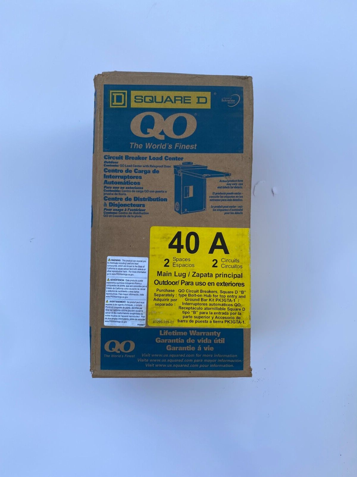 1 Square D #78511 40 amp circuit breaker load center, outdoor QO2L40RB ...
