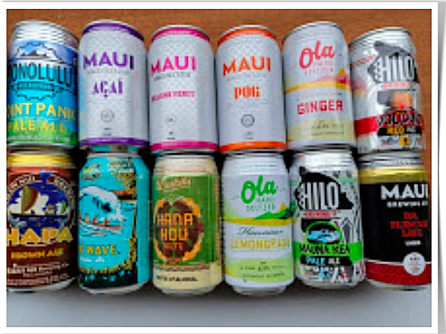 HAWAII BEER CANS MAUI BREWING KONA BREWING CO. OLA BREW HILO BREWING 12 ...