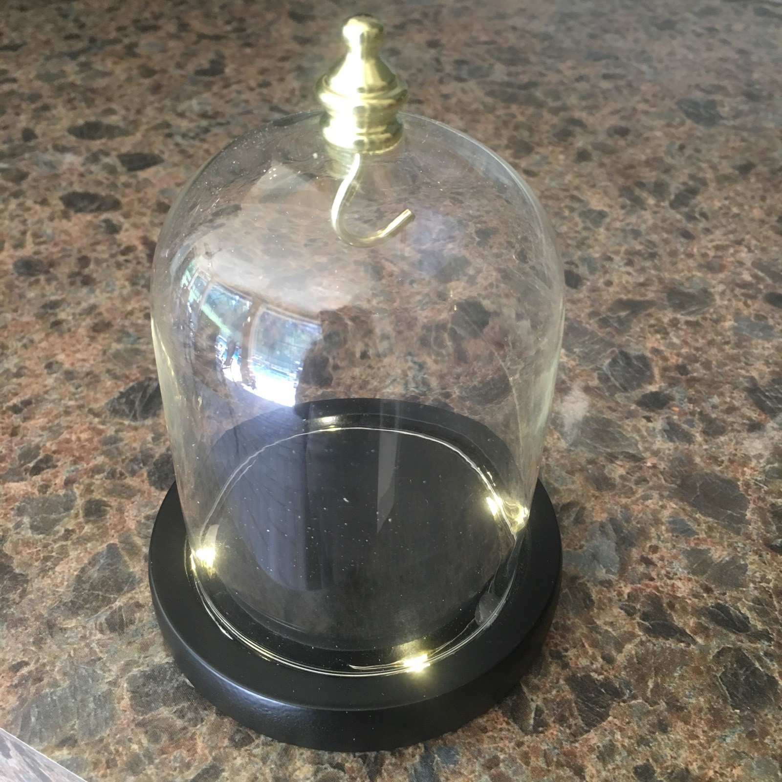 Light Up Glass Display Dome with center hook, 2 different metal ...