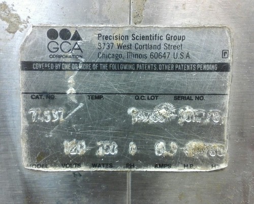 GCA PRECISION SCIENTIFIC FLASH POINT TESTER CAT. NO. 74537 120V 150W (W ...