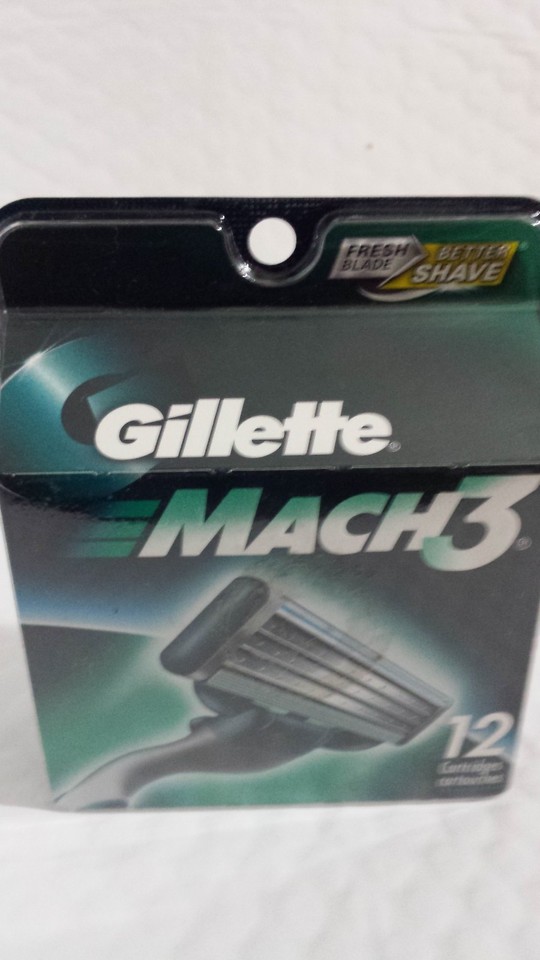 Gillette Mach3 12 cartridges ORIGINAL NEW SEALED 100% ORIGINAL PACKAGE ...