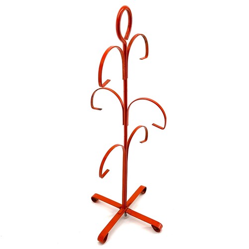 Vintage Orange Metal Tree Display Stand 6 Hooks Coffee Mugs Jewelry ...