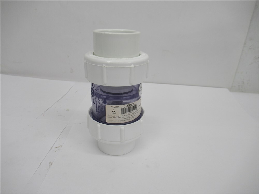 NDS 1790C15 , 1-1/2" Compact Clear PVC True Union Spring Check Valve | eBay