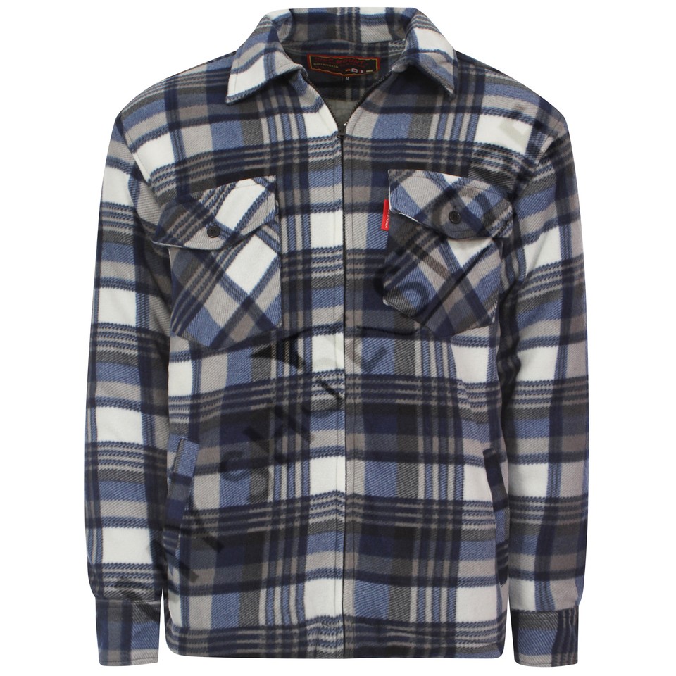 PADDED SHIRT FUR LINED LUMBERJACK FLANNEL WORK JACKET WARM THICK CASUAL ...