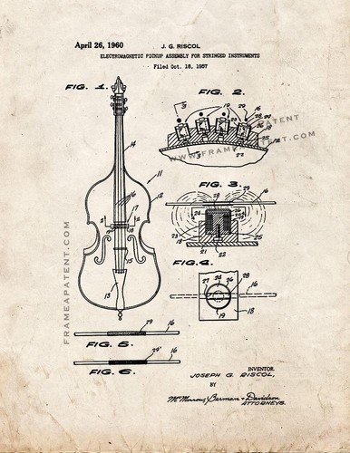 Electromagnetic Pickup Assembly For Stringed Instruments Patent Print ...