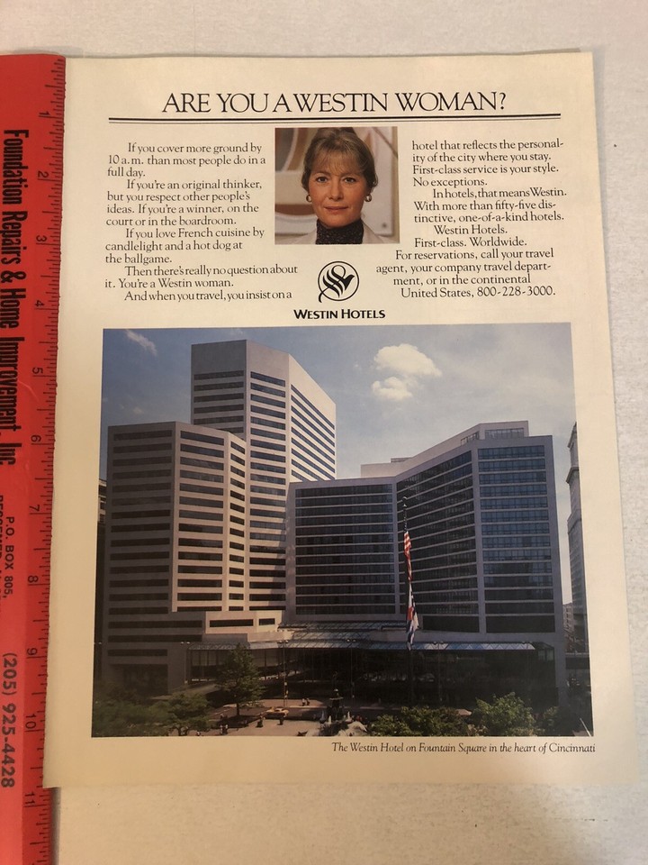 1982 Westin Hotel Print Ad Advertisement Vintage pa4 | eBay