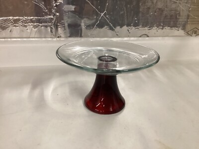 Anchor Hocking Ruby Red Cake or Pie Stand w/ Pedestal Base 8” Diameter ...