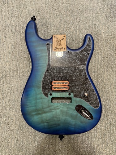 Warmoth Loaded Stratocaster Electric Guitar Body QMT Blue burst | eBay