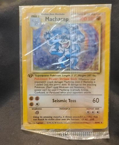 Machamp Holographic Rare 1st Edition Base Set #8/102 Factory Sealed ...