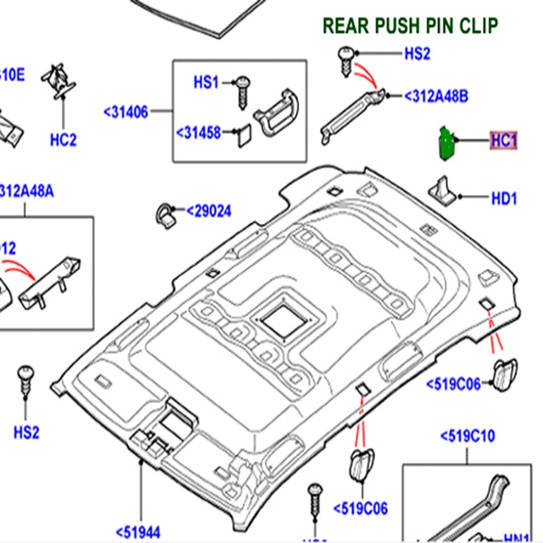 GENUINE LAND ROVER TAILGATE CLIPS RANGE ROVER 03-12 SET OF 4 EYC500300 ...