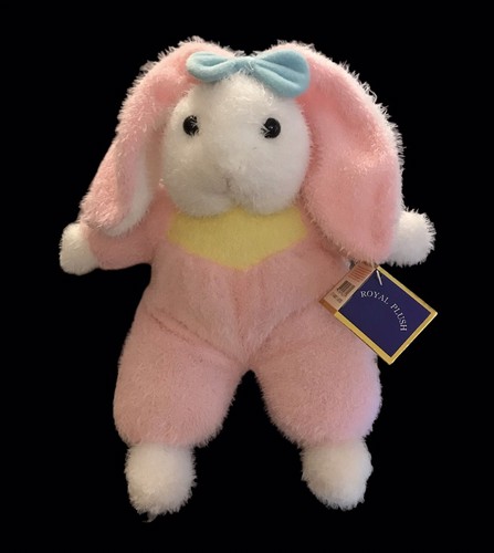 Royal Plush Pastel Fuzzy Cloth Rabbit Lovey VTG 12” Multicolor Soft ...