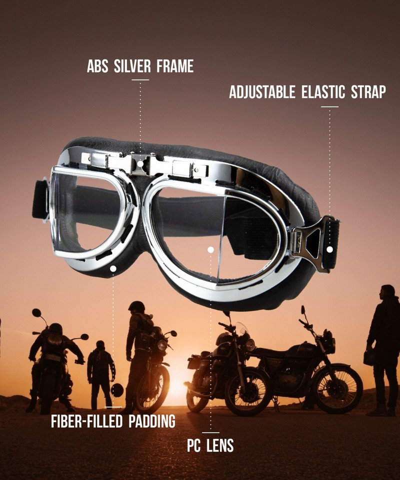 New CRG Vintage Bike Aviator Pilot Motorcycle Cruiser Scooter Goggles ...