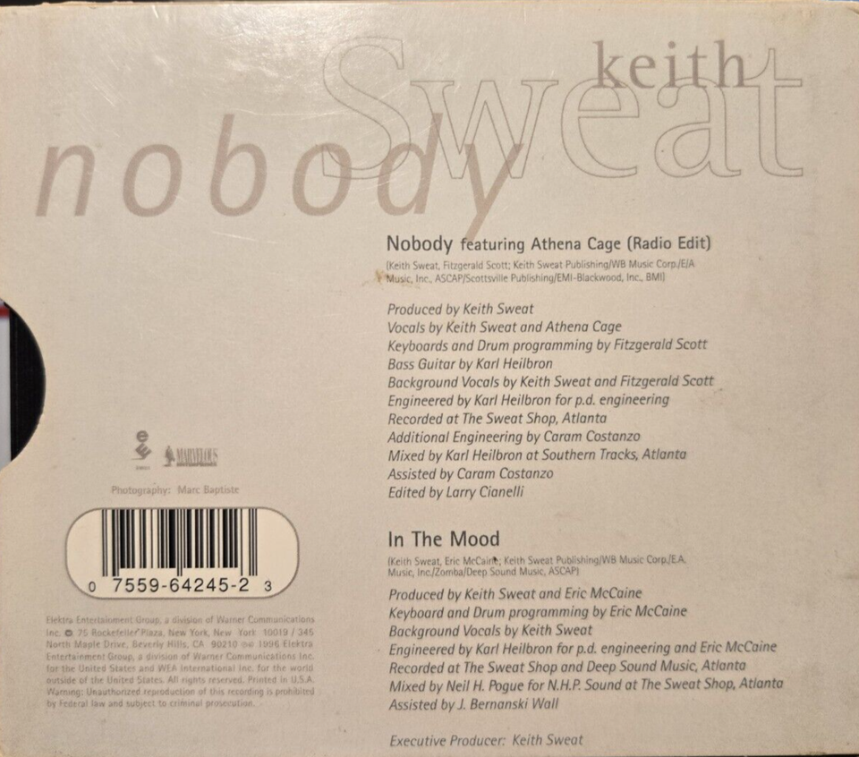 Keith Sweat : Nobody/In The Mood 2 Track Single - Audio CD 75596424523 | eBay
