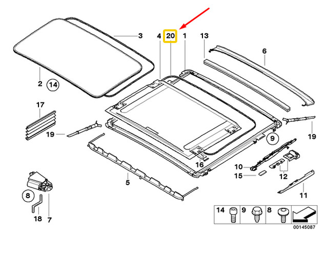 OEM BMW 1 E81 Sunroof Seal 54108036477 8036477 Genuine for sale online ...