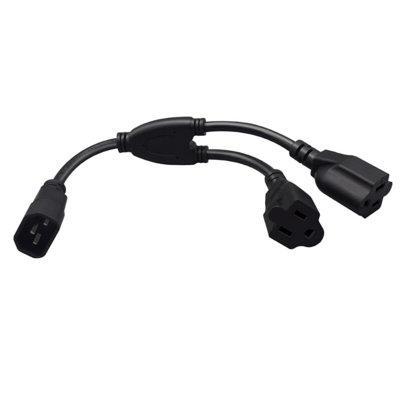 IEC320 C14 to US Outlet Cable C14 to Nema 2x5-15R Extension Power Cord ...