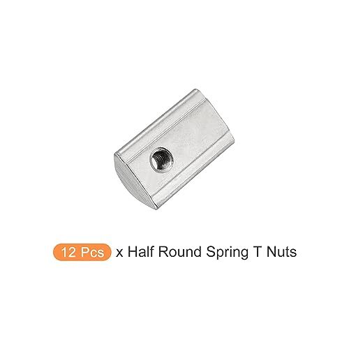 Roll in Spring T Nuts (M4x22mm) 12Pcs, Carbon Steel Spring Loaded T Nut ...