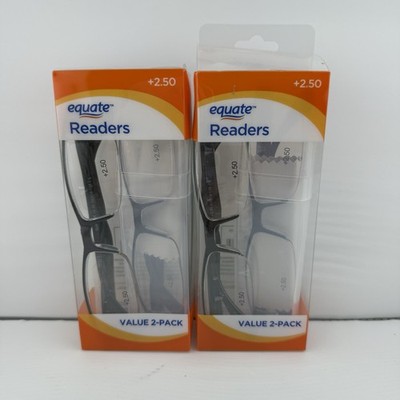 Equate Readers +2.50 Strength Value 2-Pack Reading Glasses New Sealed ...