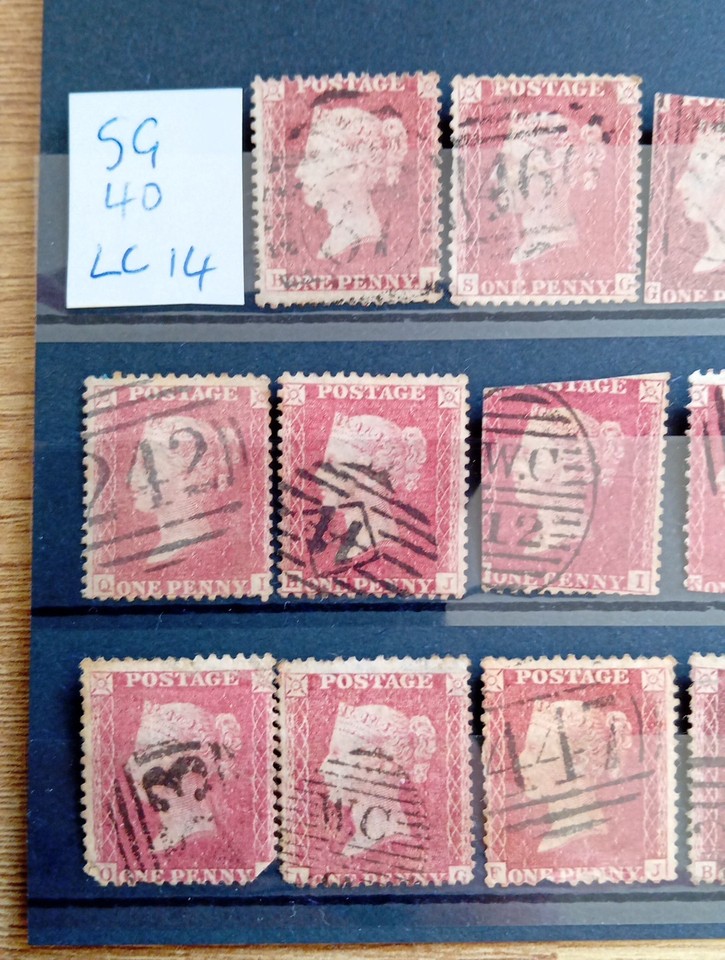 20x GB QV SG40 Penny Red Stars Stamps. Large Crown wmk. E56 | eBay UK