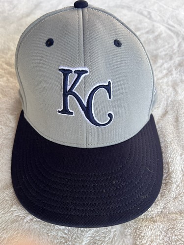 Kansas City KC Royals MLB Baseball Cap Hat Small Fitted Gray/Black EUC ...